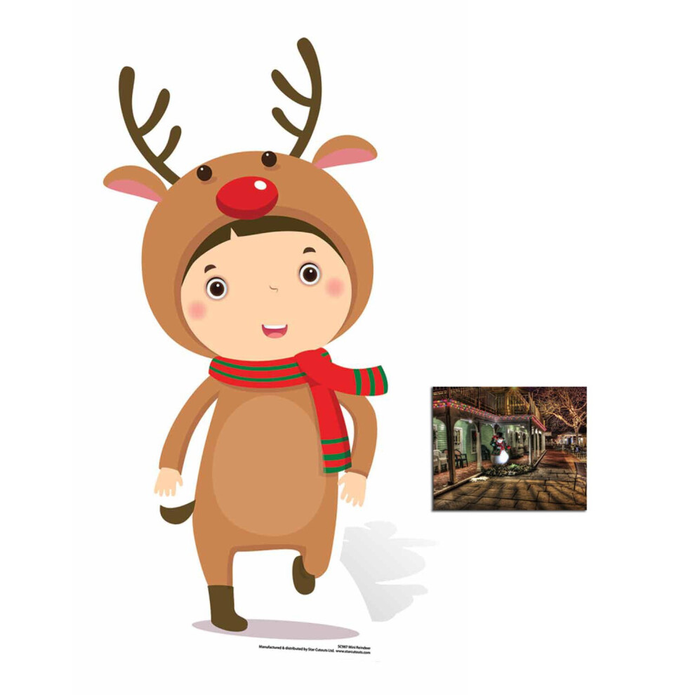 Mini Reindeer Boy Cardboard Cutout / Standee / Standup - Includes ...