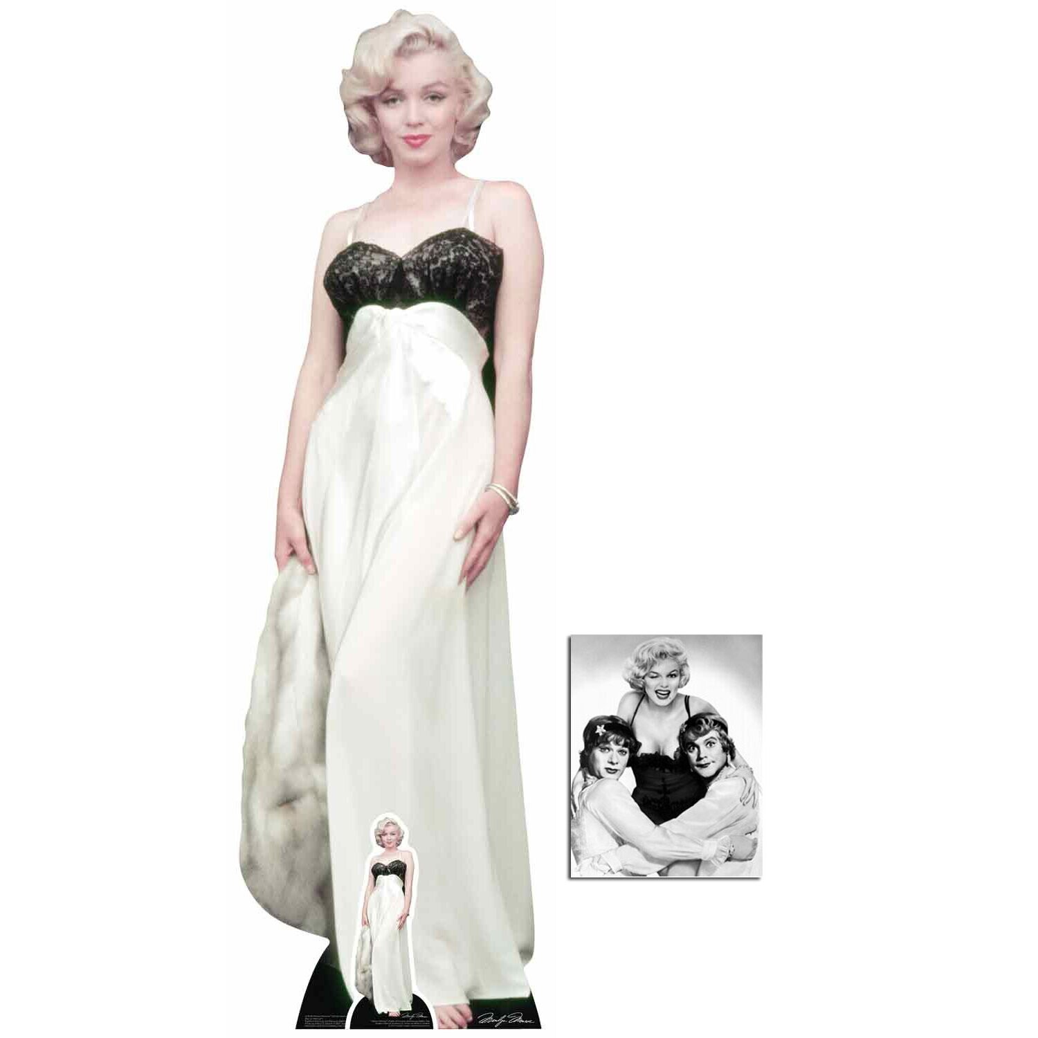 Marilyn Monroe White Gown and Fur Lifesize and Mini Cardboard Cutout / Standup / Standee ...