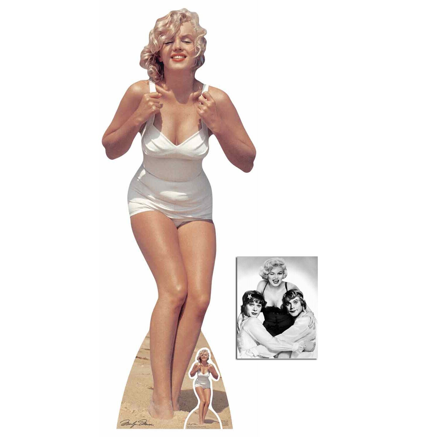 Marilyn Monroe White Swimsuit Lifesize and Mini Cardboard Cutout / Standup / Standee - Includes ...