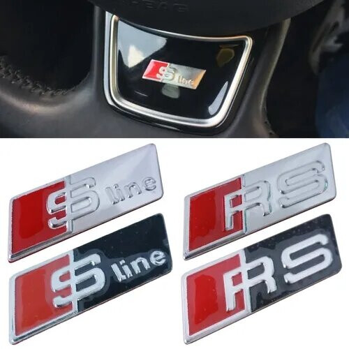 1 x Modified 3D Car Logo Steering Wheel Sticker Decal for Audi A3 A4 ...