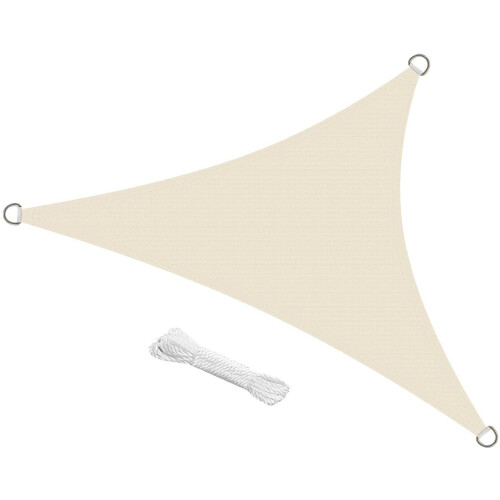 swift Waterproof Sun Shade Sail 3x3x3m Triangle, Cream on OnBuy