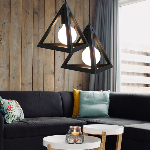 2 Pack Pendant Light- Vintage Industrial Hanging Light E27 Metal ...