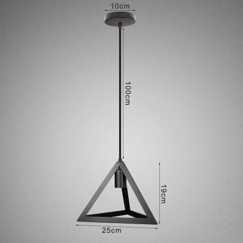 Creative Pendant Light E27 Metal Lampshade Triangle Pendant Lamp Retro ...
