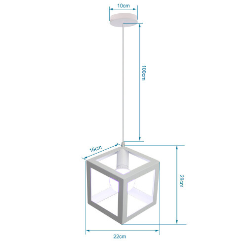 Modern Hanging Light Creative Retro Ceiling Light Square Pendant Light ...