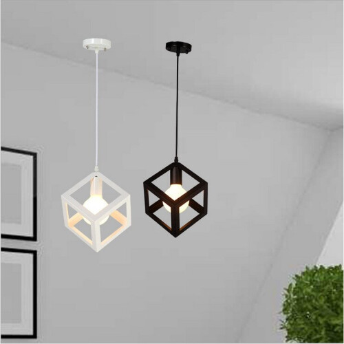 (2PCS) Modern Hanging Light Square Pendant Light Creative Retro Ceiling ...