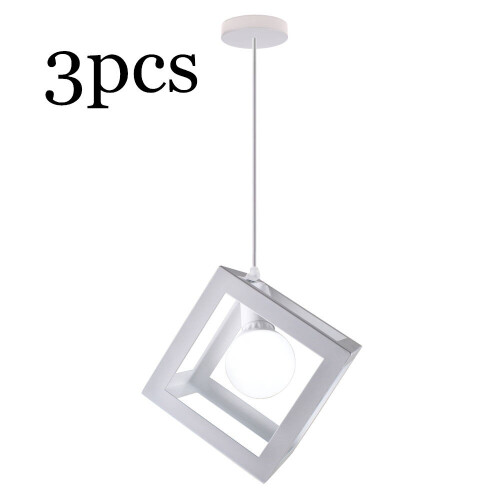 3PCS Modern Hanging Light White Creative Retro Ceiling Light Square ...