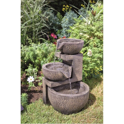 Smart Solar Powered Genoa Cascade Water Feature Garden Fountain on OnBuy