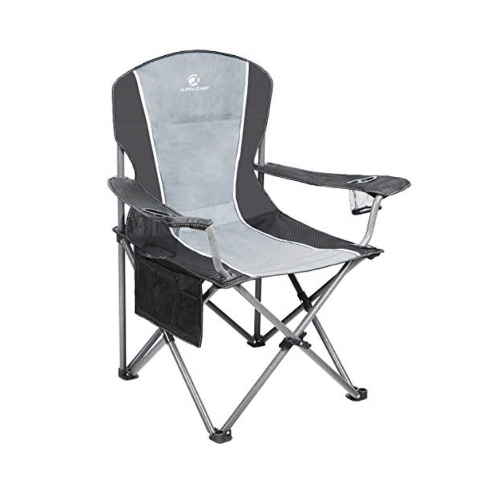 ALPHA CAMP Folding Camping Chair Heavy Duty Support 350 LBS Oversized ...