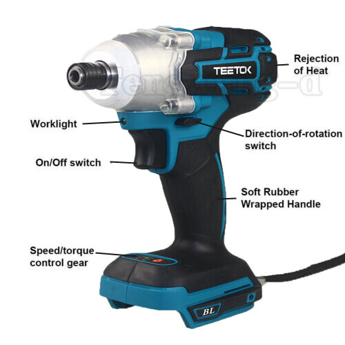 Impact Driver 1 2 Cordless 2Battery Charger Makita Battery Compatible on OnBuy
