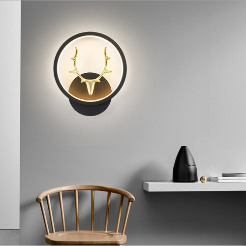Nordic Round Wall Light Black Led Wall Light Indoor Modern Wall Lamp ...