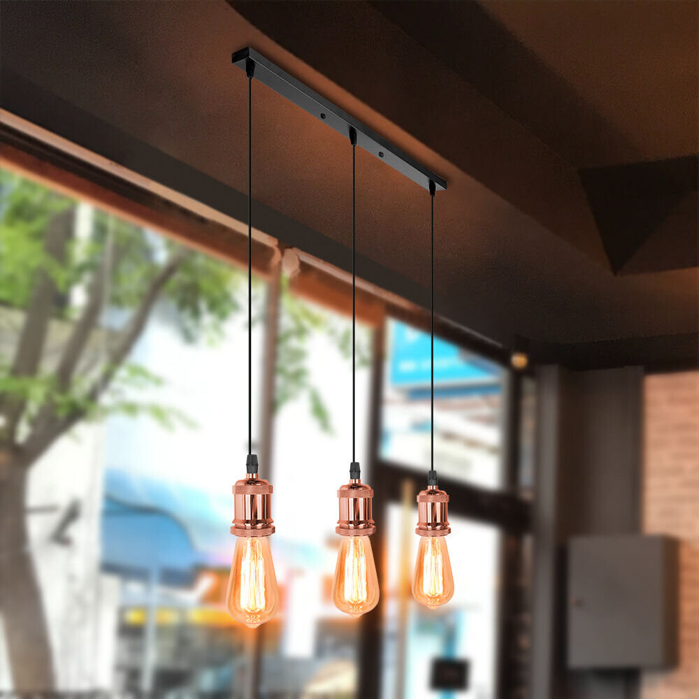 Vintage Hanging Light Rose Gold Retro Pendant Light Simple Pendant Lamp ...
