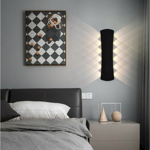 Led Wall Light Black Indoor 12W Modern Wall Sconce Aluminum Wall Lamp ...