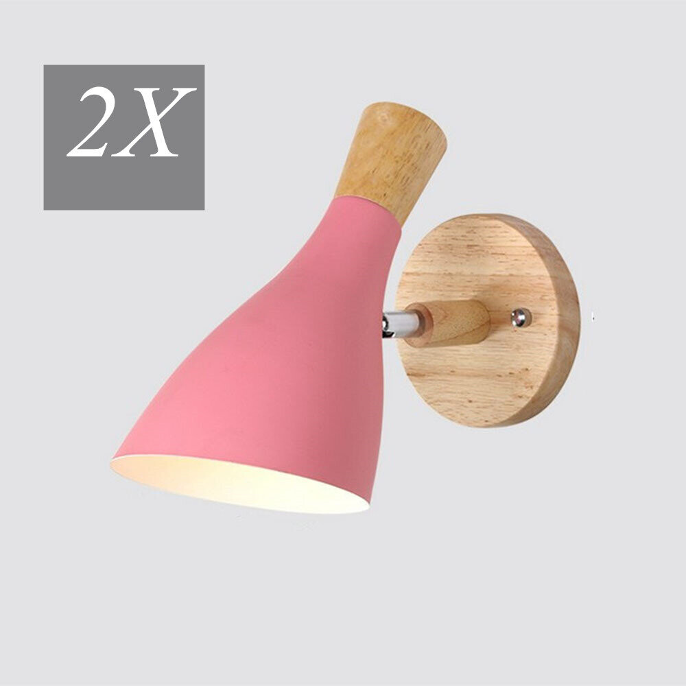 2 Piece Modern Minimalist Wall Light (Pink) Nordic Wall Light Retro ...