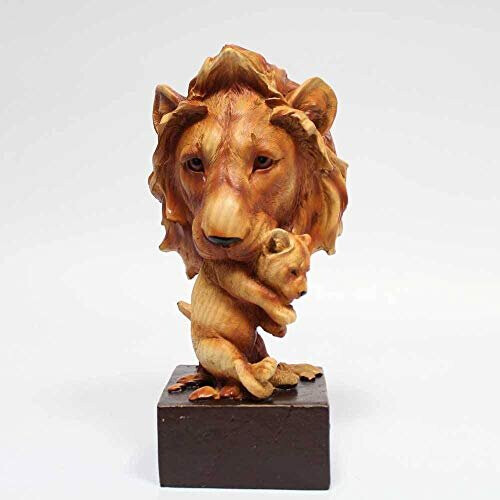 Naturecraft Wood Effect Resin Figurine - Lion & Cub on OnBuy