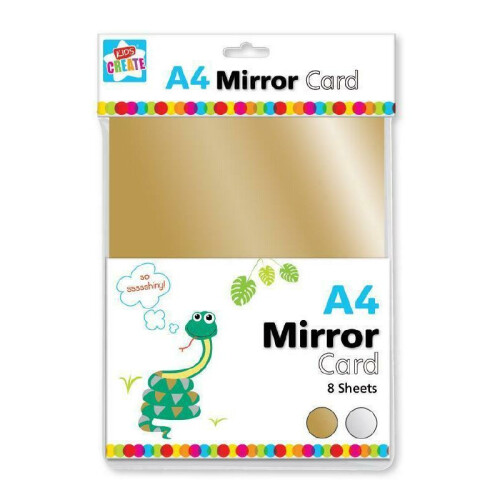 8 X A4 Sheets Gold & Silver Mirror Card Metallic Shiny Thick Board ...