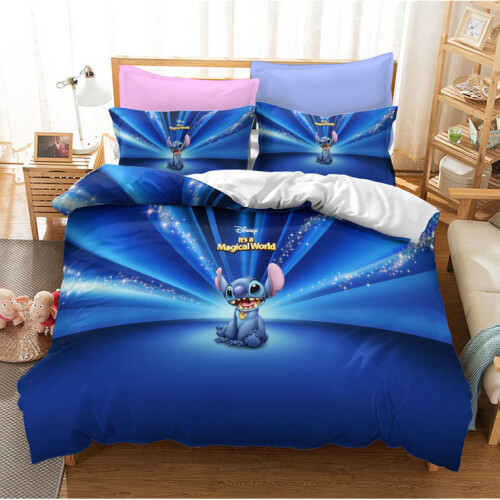 (Pattern 06, Double) Lilo Stitch Bedding Single Double Duvet Cover Set ...