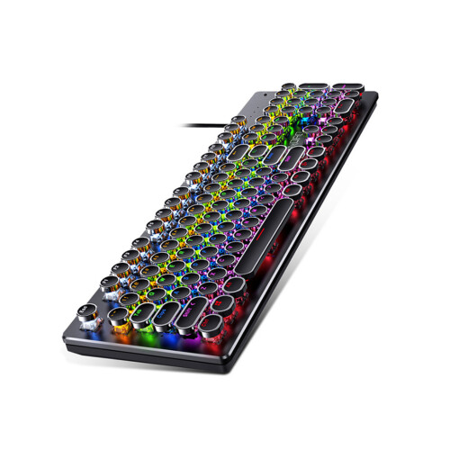 K59 104 Keys Tea Switches Mechanical Wired USB Keyboards Round Key Cap ...