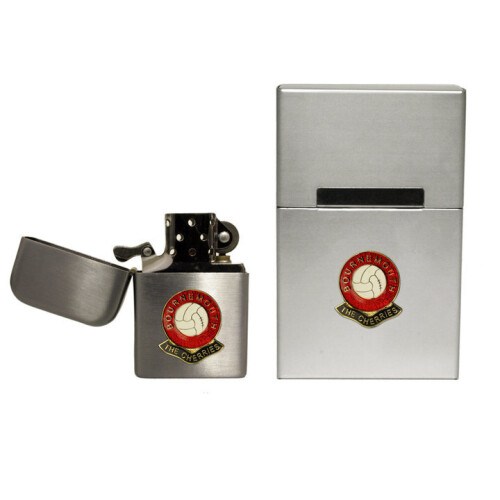 Bournemouth football club stormproof petrol lighter and metal cigarette ...