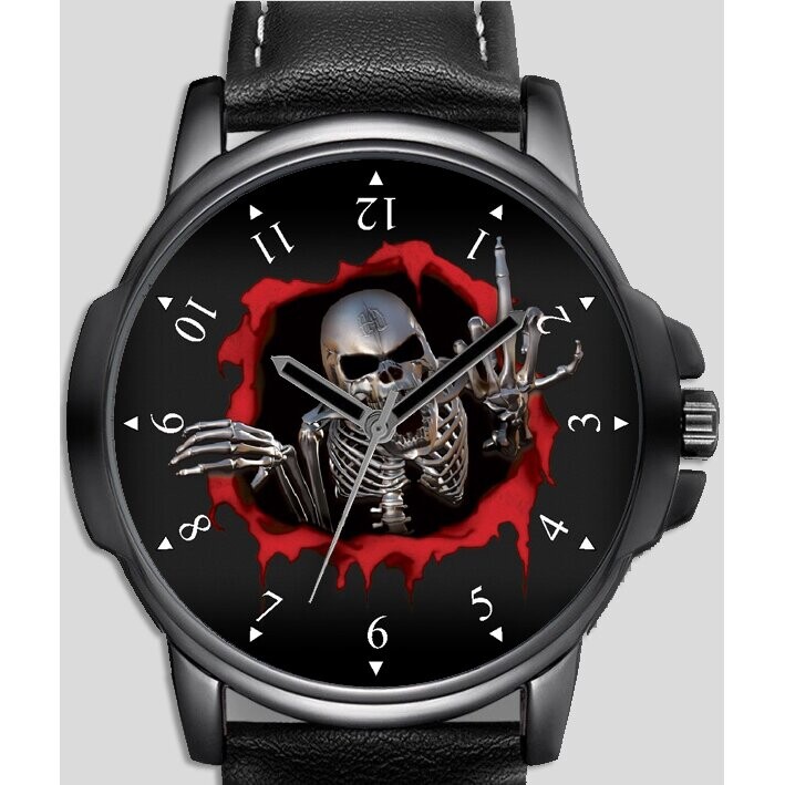 Funny Skeleton Showing Middle Finger Rude Unique Unisex Beautiful Wrist ...