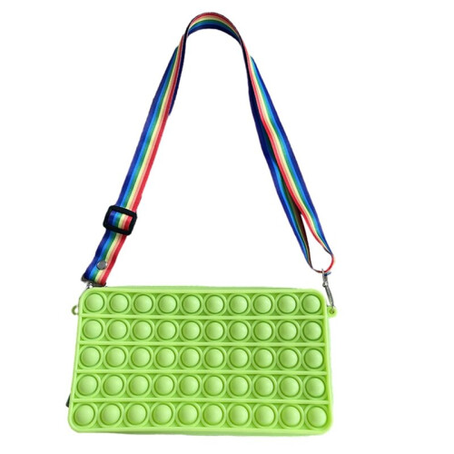 (Green) Popit Shoulder Bag Pop Bubble Fidget Sensory Toy, Messenger Bag ...