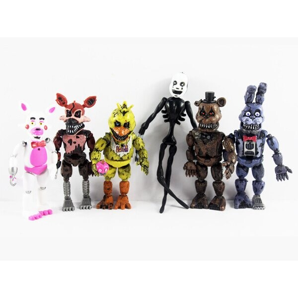 (Withered Version) FNAF Five Nights At Freddy's Mini Action Figures Toys Model Funtime Rockstar ...