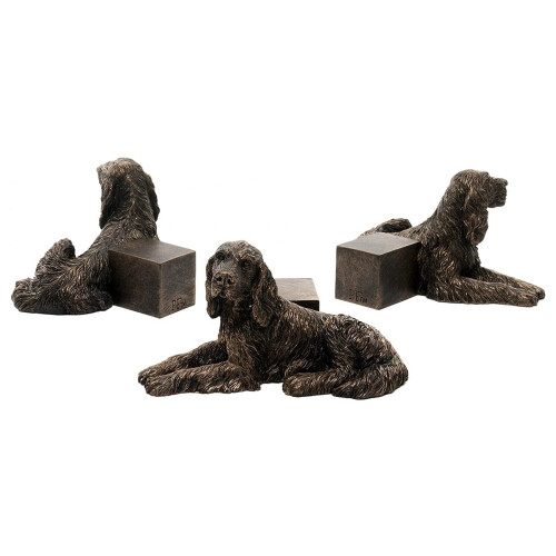 Potty Feet Irish Setter Dog Set of 3 Resin Bronze Garden Plant ...