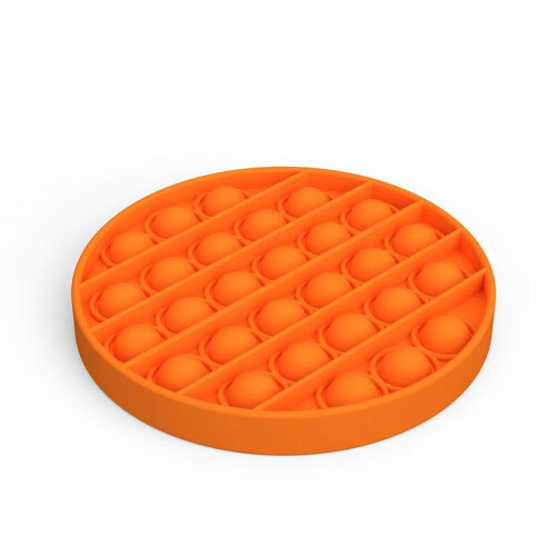(Round-Orange) Pop Its Square Fidget Toy Push bubble stress relief kids ...