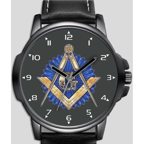 Masonic Square & Compass Art Freemasonry Unique Wrist Watch FAST UK on ...