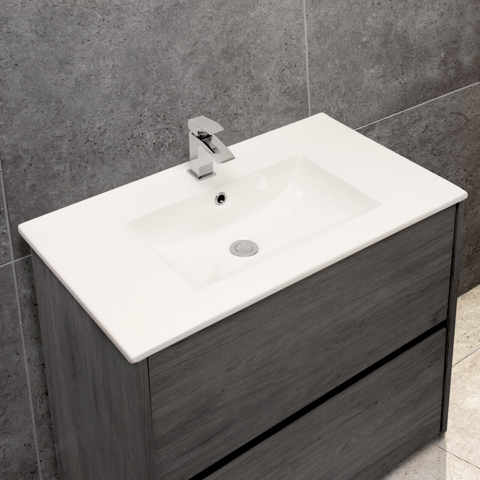 (81cm, Scooped - Thin Edge) Ceramic Inset Basins Various Sizes and ...