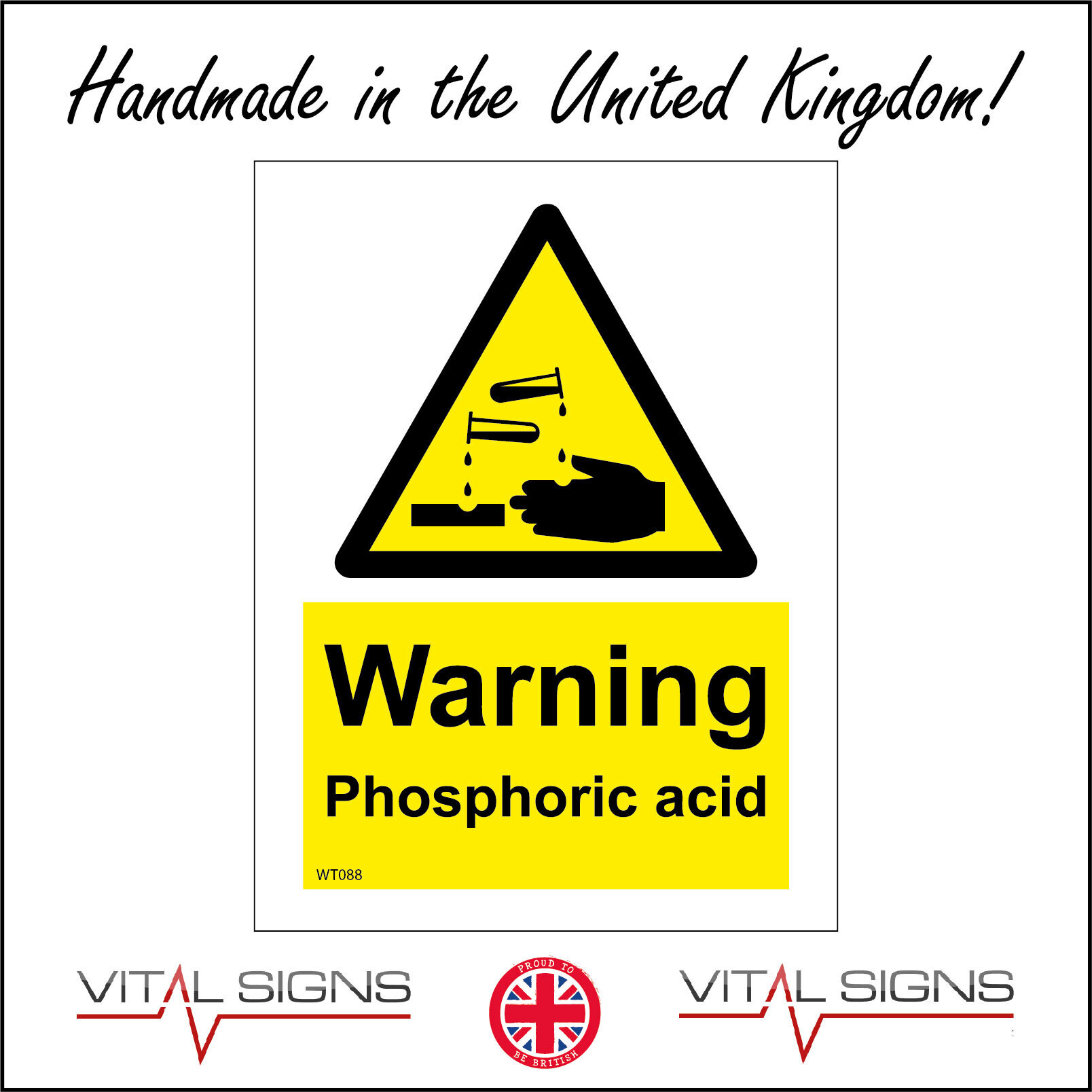 (150 x 200mm - 6 x 8, B - Magnetic - Vehicle Grade) WT088 Warning ...