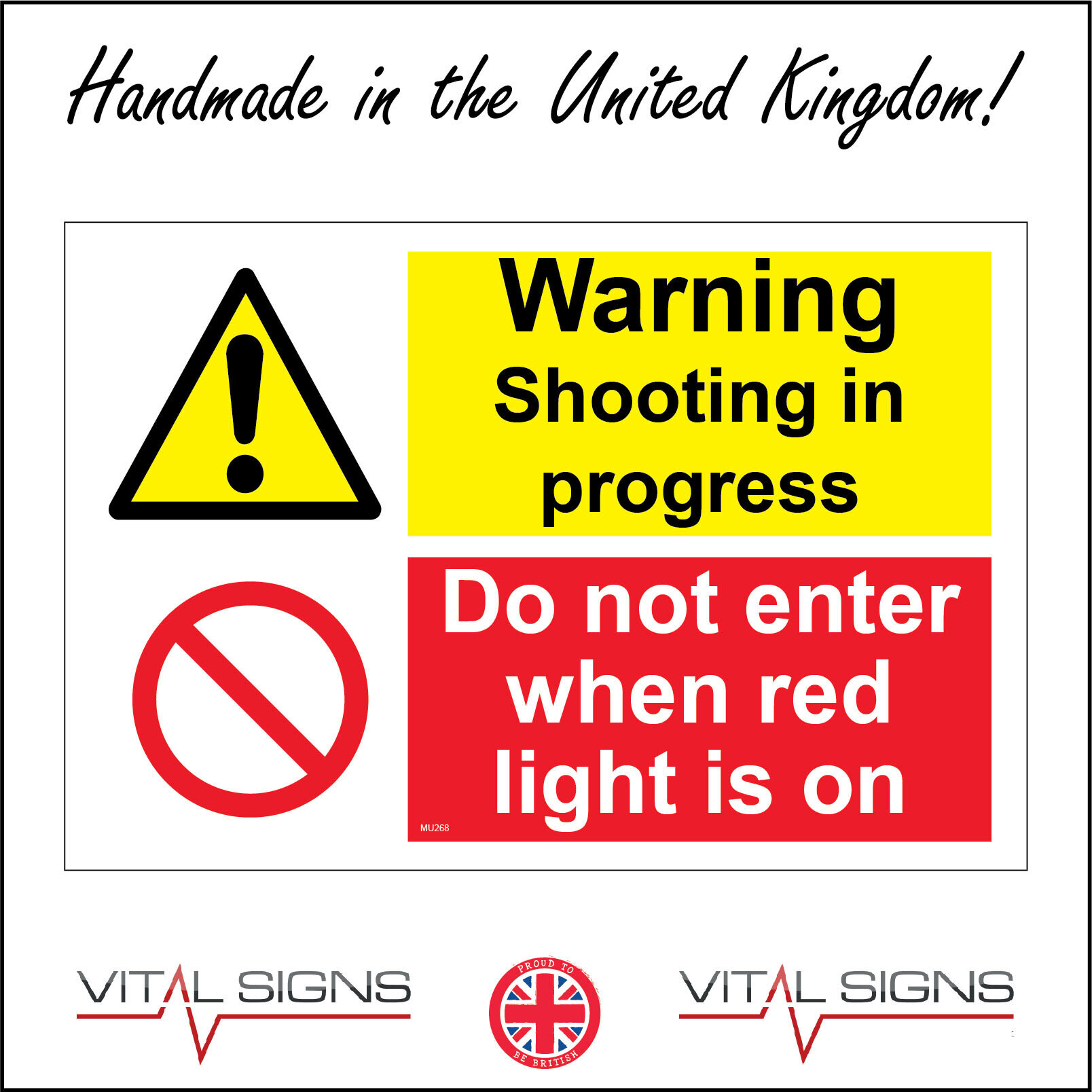 (600 x 450mm - 24 x 18, D - 1mm Pvc Foamex) MU268 Warning Shooting In ...