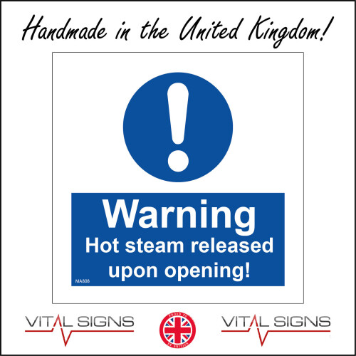 (250 x 250mm - 10 x 10, B - Magnetic - Vehicle Grade) MA808 Warning Hot ...