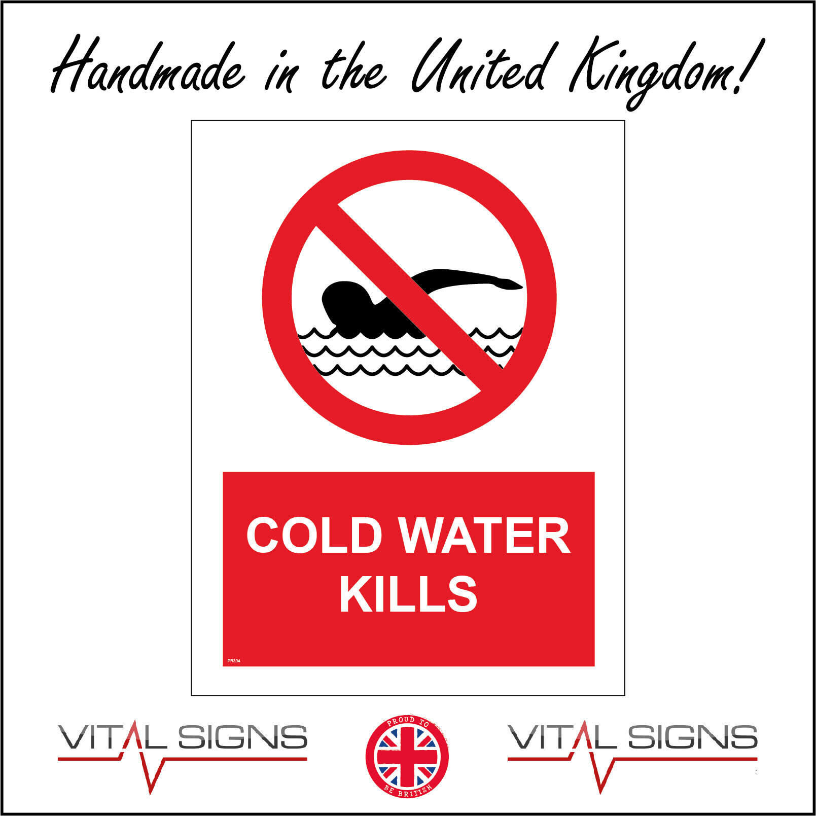 (300 x 400mm - 12 x 16, D - 1mm Pvc Foamex) PR394 Cold Water Kills Sign ...
