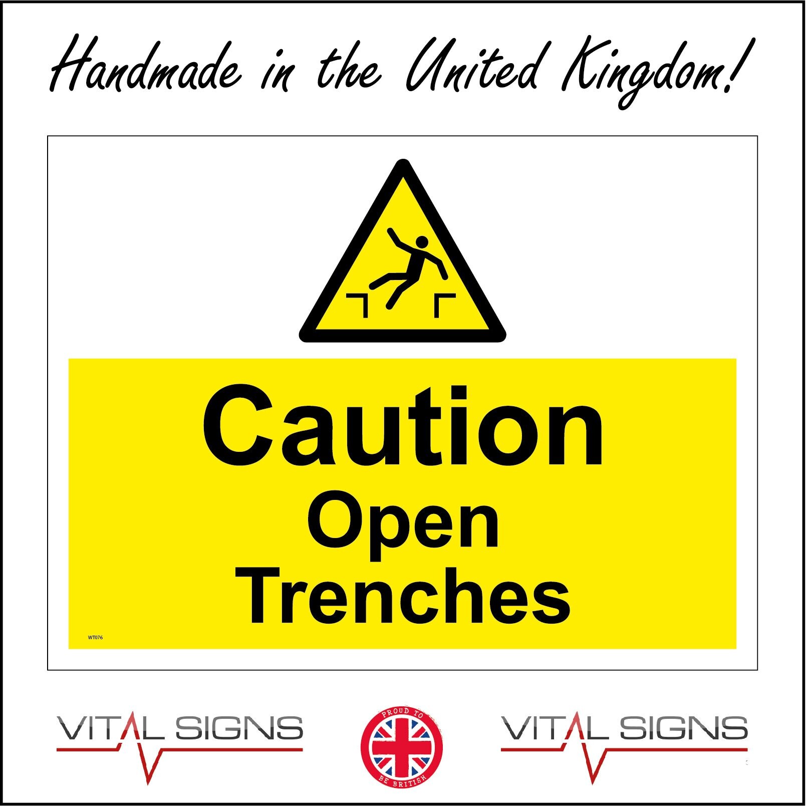 (400 x 300mm - 16 x 12, C - Dibond / Composite Aluminium) WT076 Caution ...