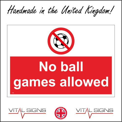 (400 x 300mm - 16 x 12, D - 1mm Pvc Foamex) PR385 No Ball Games Allowed ...