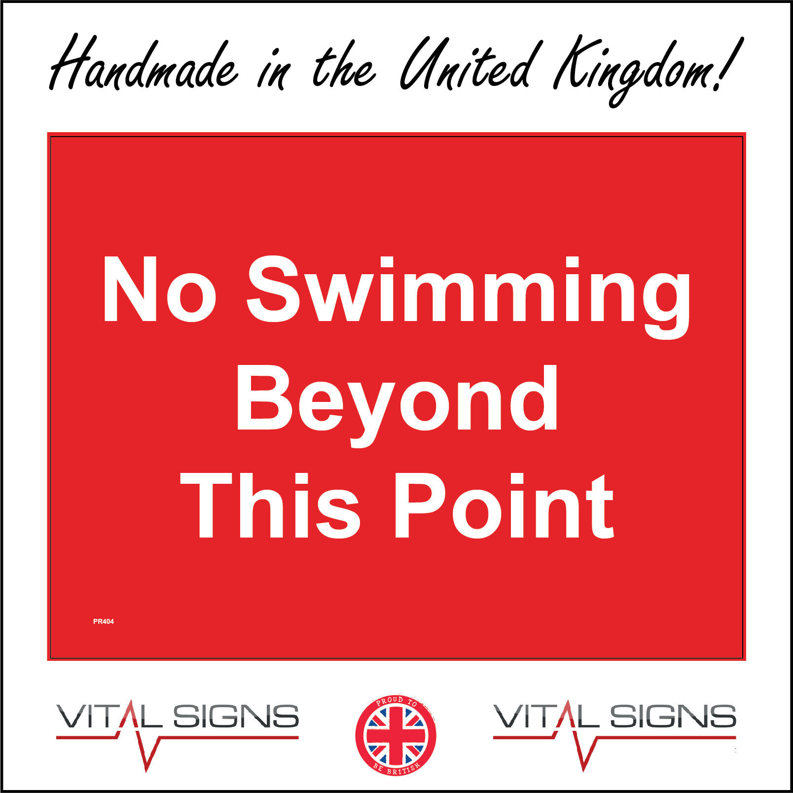 (600 x 450mm - 24 x 18, G - 10mm Extra Heavy Duty Foamex Foamboard) PR404 No Swimming Beyond ...