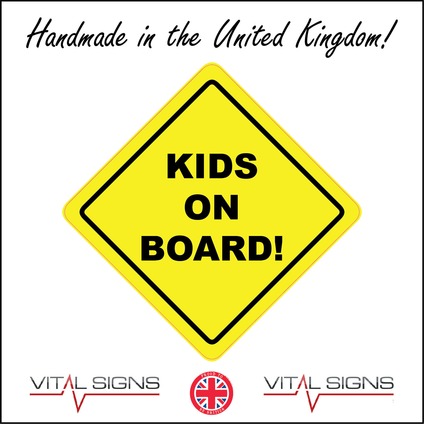 (450 x 450mm - 18 x 18, D - 1mm Pvc Foamex) HU363 Kids On Board Sign ...