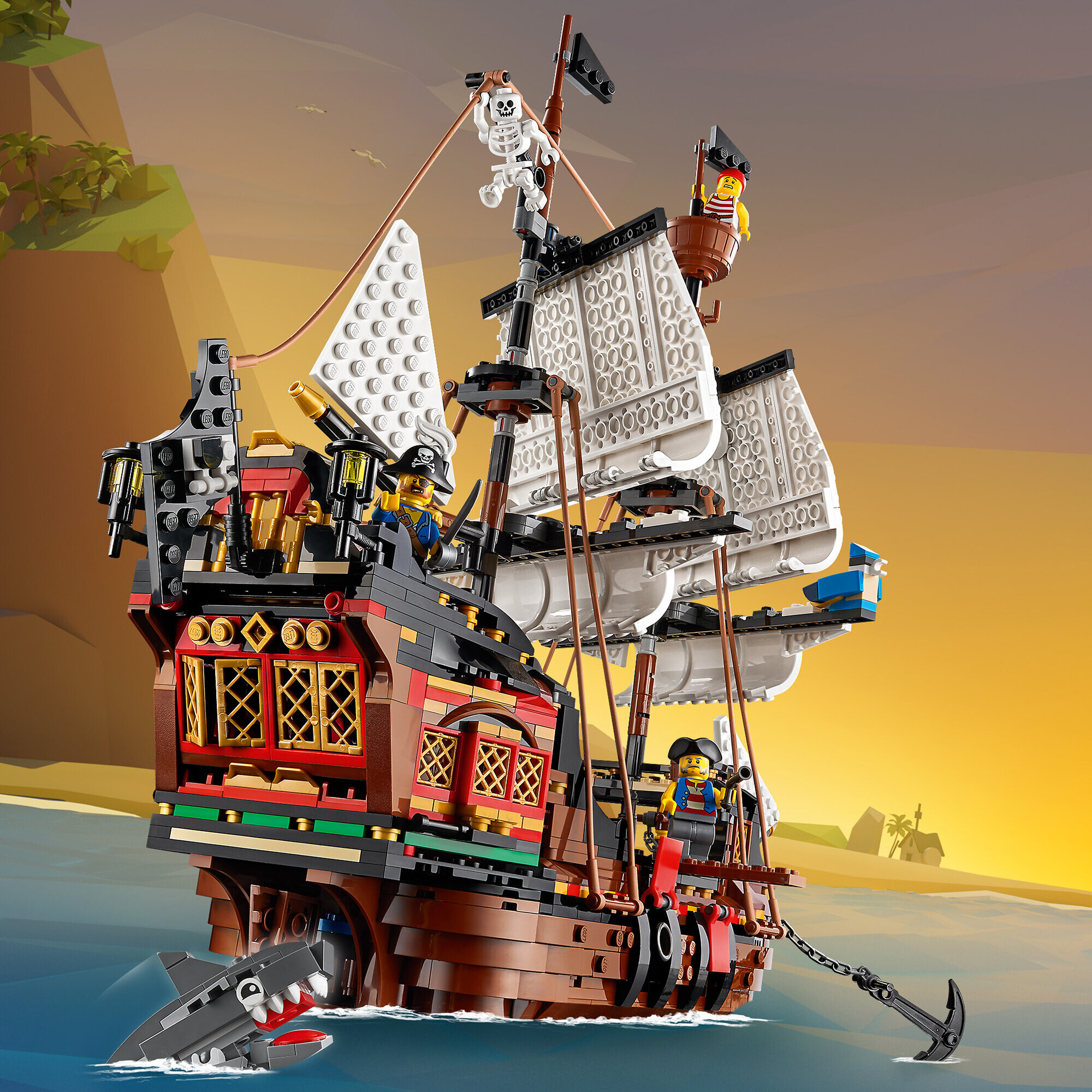 LEGO Creator 3in1 Pirate Ship, Inn & Skull Island 31109 - LEGO Building ...