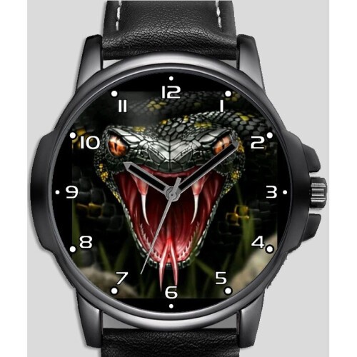 Snake With Big Red Fangs Art Design Unique Unisex Beautiful Wrist Watch ...