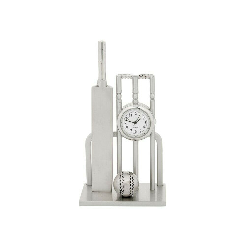 Cricket Bat and Stumps Miniature Clock (0182) on OnBuy