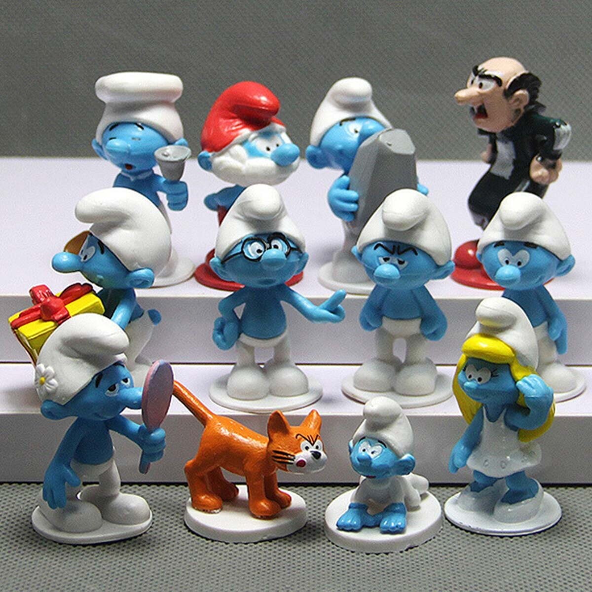 The Smurfs Gargamel The Lost Village Cartoon 12 PCS Action Figure Kids ...