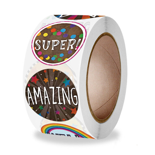 Letters Encourage Stickers Round Cartoon Seal Label Handmade ...