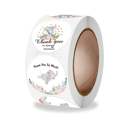 500pcs/roll Cute Cartoon Animals Thank You Stickers For Kids Encourage ...