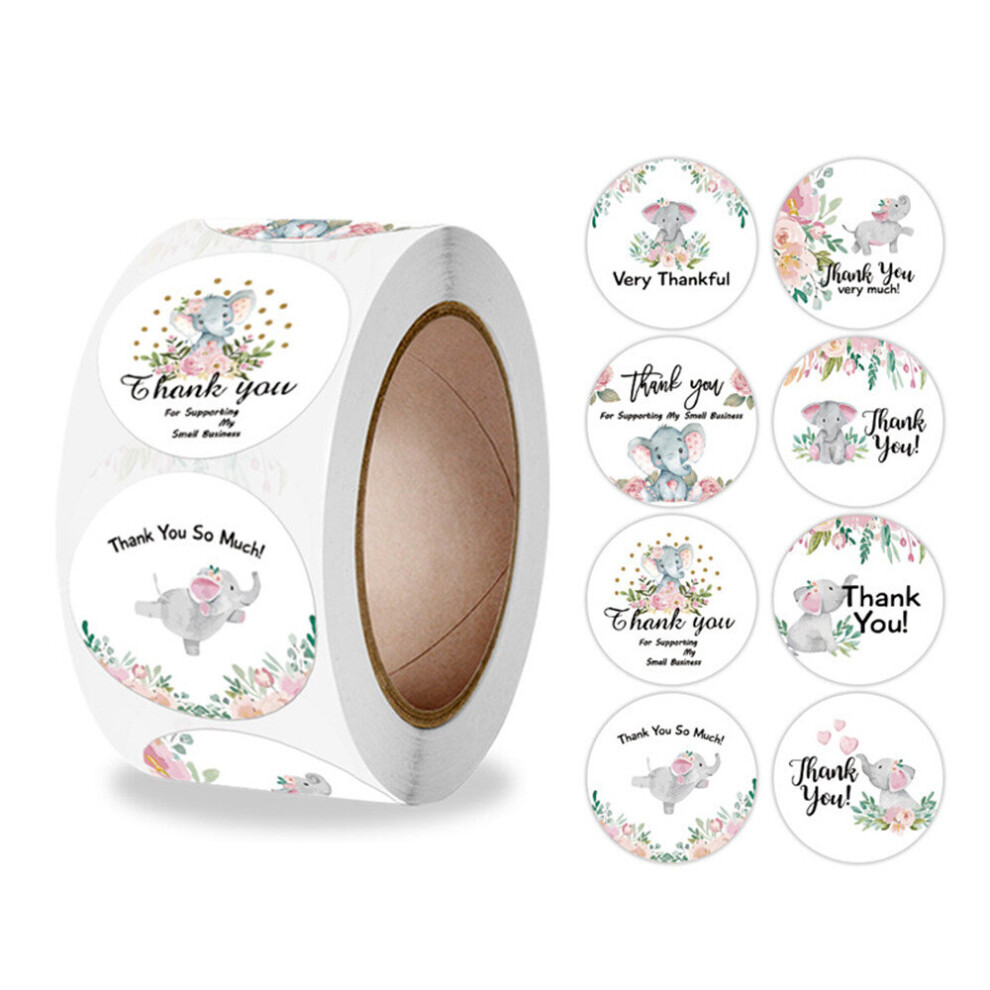 500pcs/roll Cute Cartoon Animals Thank You Stickers For Kids Encourage ...