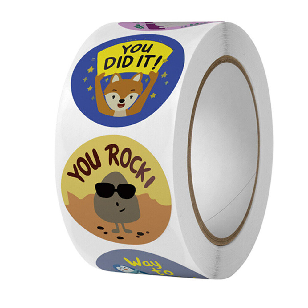 500PCS/roll Cute Stickers Kids Awards Stickers Creative School Supplies ...