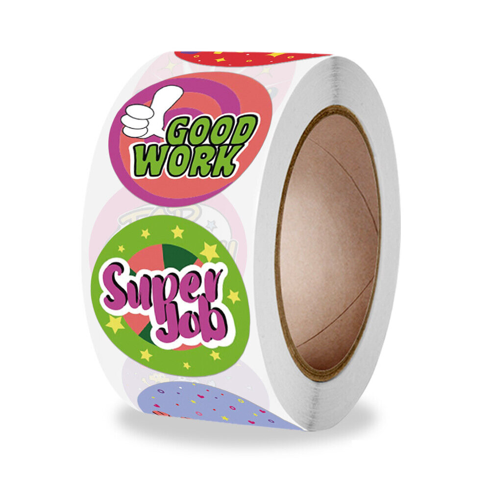 500pcs/roll Reward Stickers for Kids Teacher Cartoon Words Stickers ...