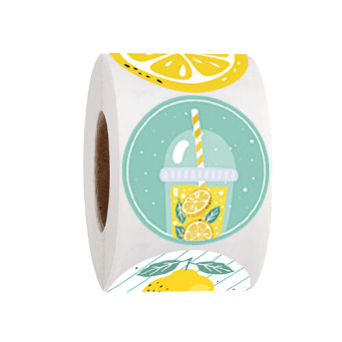 500pcs/roll Summer Fruit Stickers 1 Inch Round Seal Labels Scrapbooking ...
