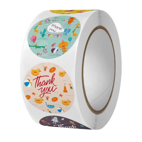 1 Inch 500Pcs/roll Thank You Stickers for Gifts Store Label Stationery ...