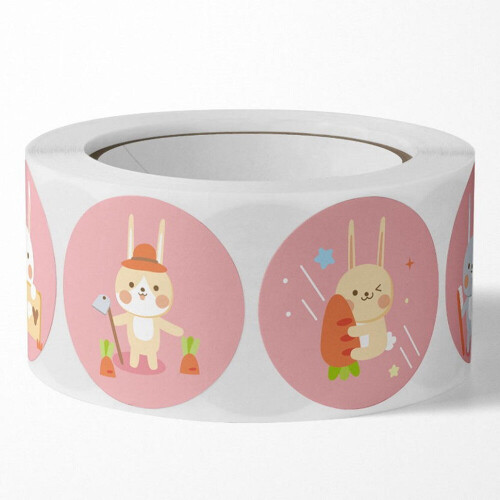 Pink Rabbit Stickers Animals Cartoon Stickers for Kids Toys Cute 8 ...