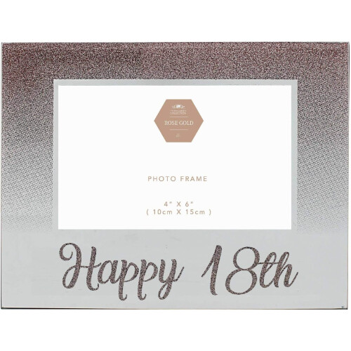 The Leonardo Collection Rose Gold Glitter and Mirror 4'x6' Birthday ...